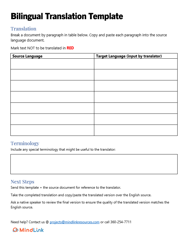 Translation Template - Mindlink Resources